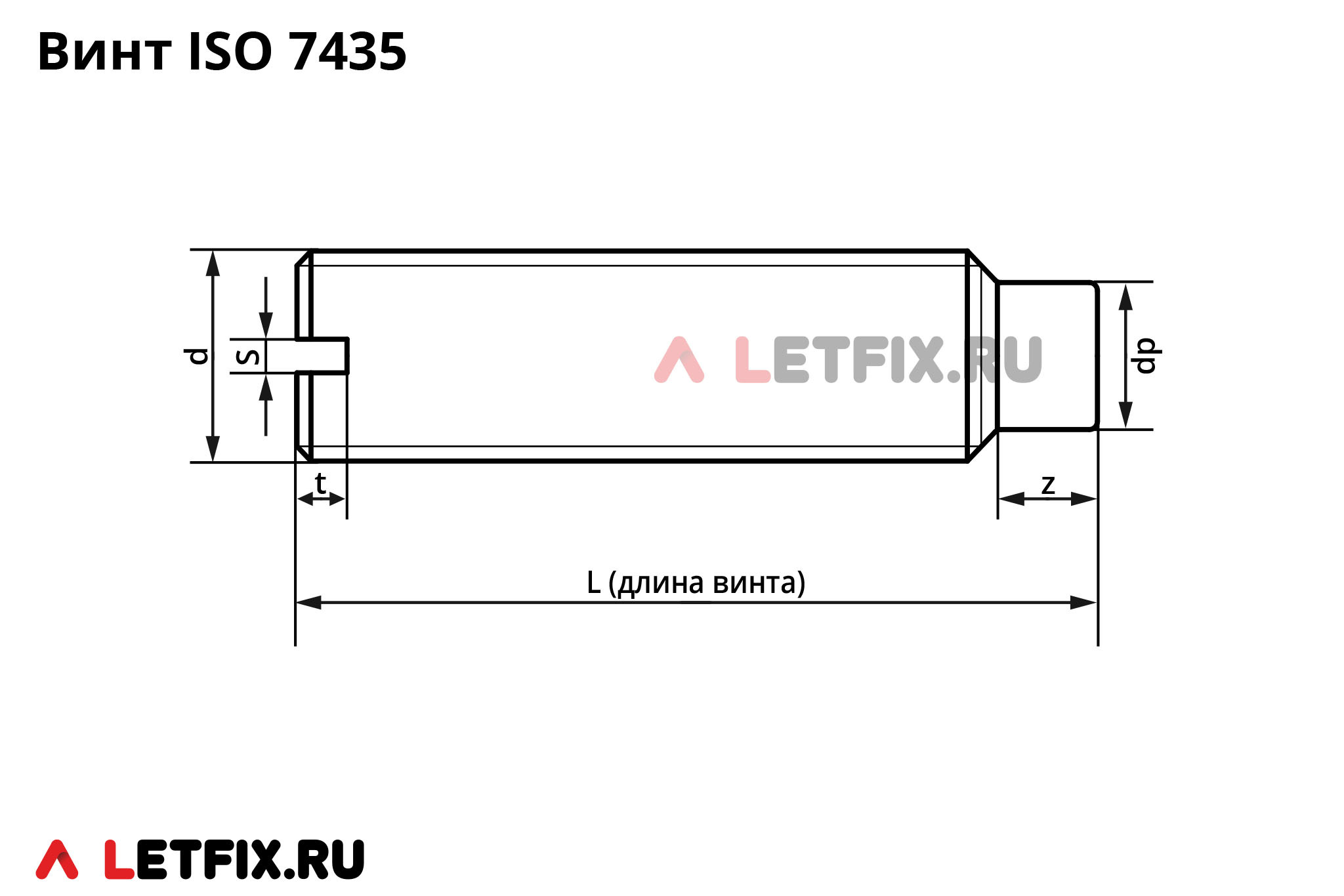 Стандарт ISO 7435 — винт установочный с цилиндрическим концом с прямым шлицем